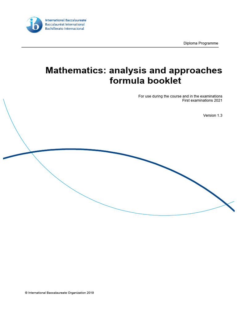 Formula Booklet 2021 - English | PDF