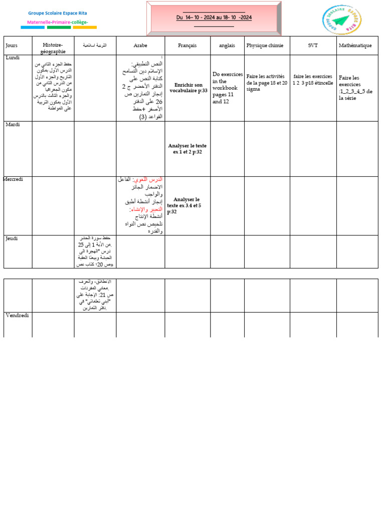 Do Exercices in The Workbook Pages 11 and 12 Faire Les Exercices:1 - 2 ...