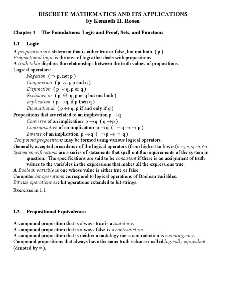 Discrete Mathematics and Its Applications by Kenneth H. Rosen | PDF ...