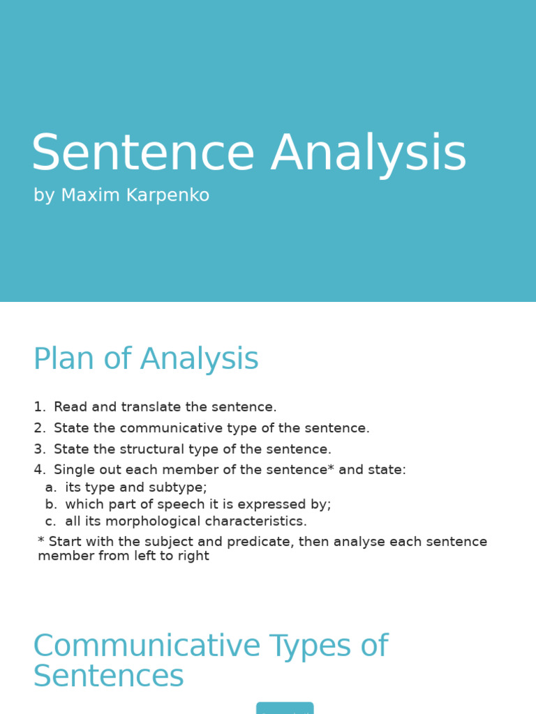 Sentence Analysis | PDF