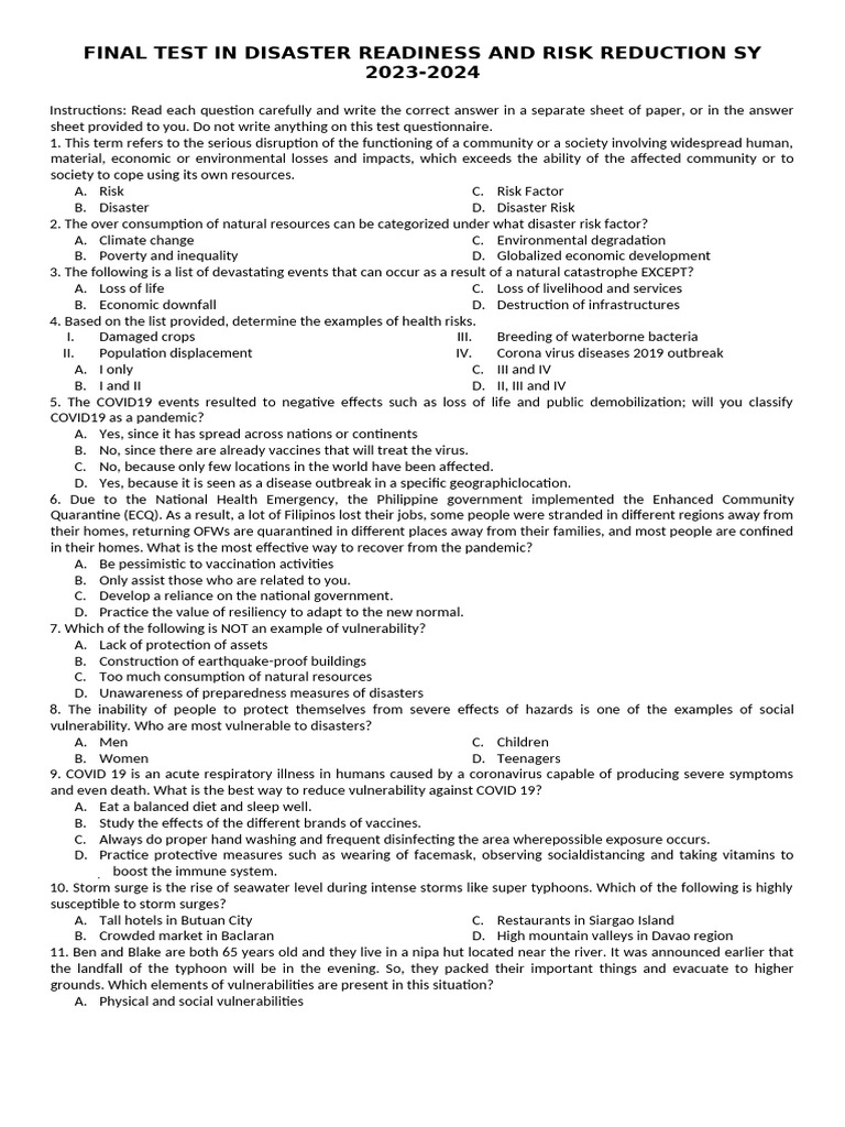 DRRR FINAL EXAMINATION For Final | PDF