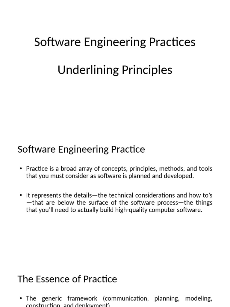 Lecture2 Practices and Principles 1 | PDF