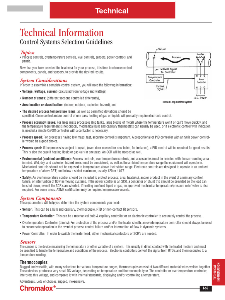 Control Systems Selection Guidelines | PDF