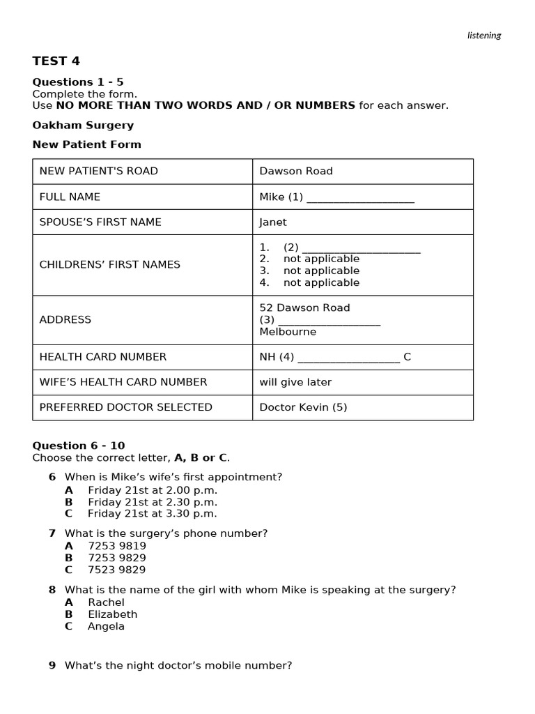 BC Premium Listening Test 4 | PDF