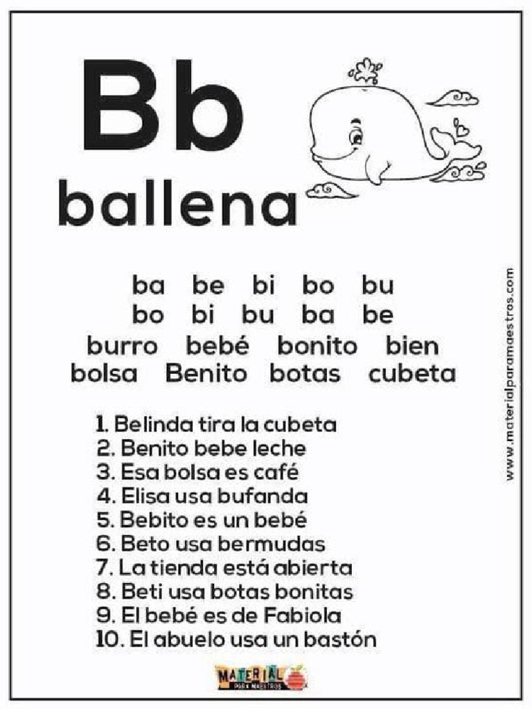 Letra, Silabas, Palabras y Oraciones | PDF