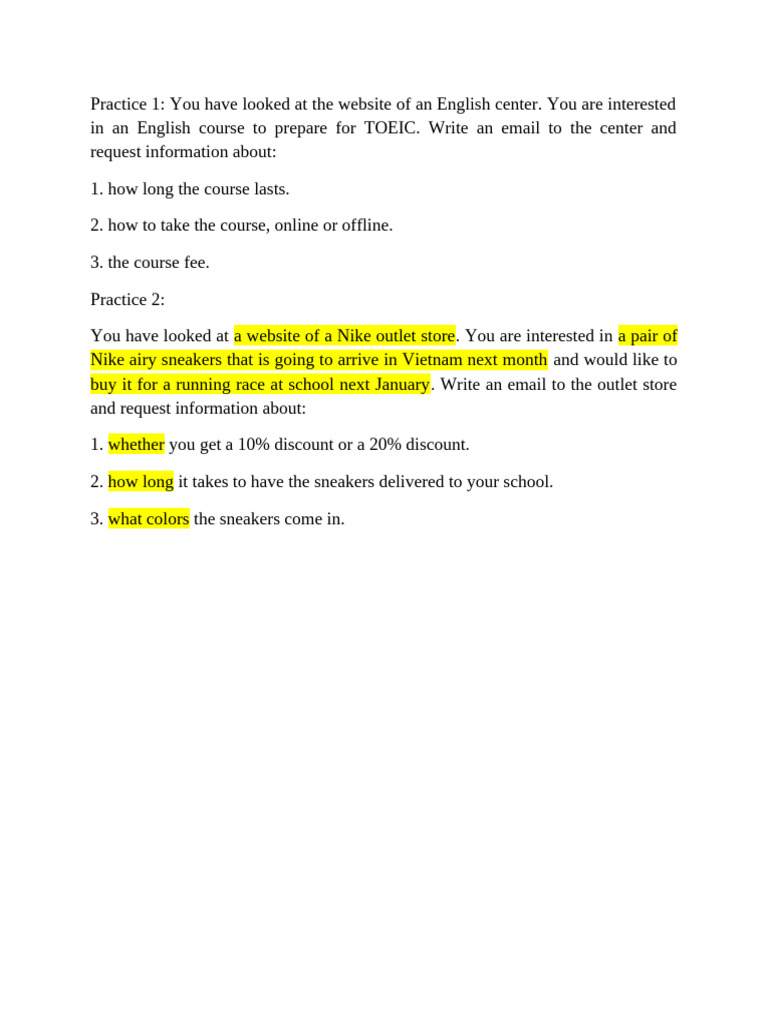 Further Email-Writing Practice | PDF