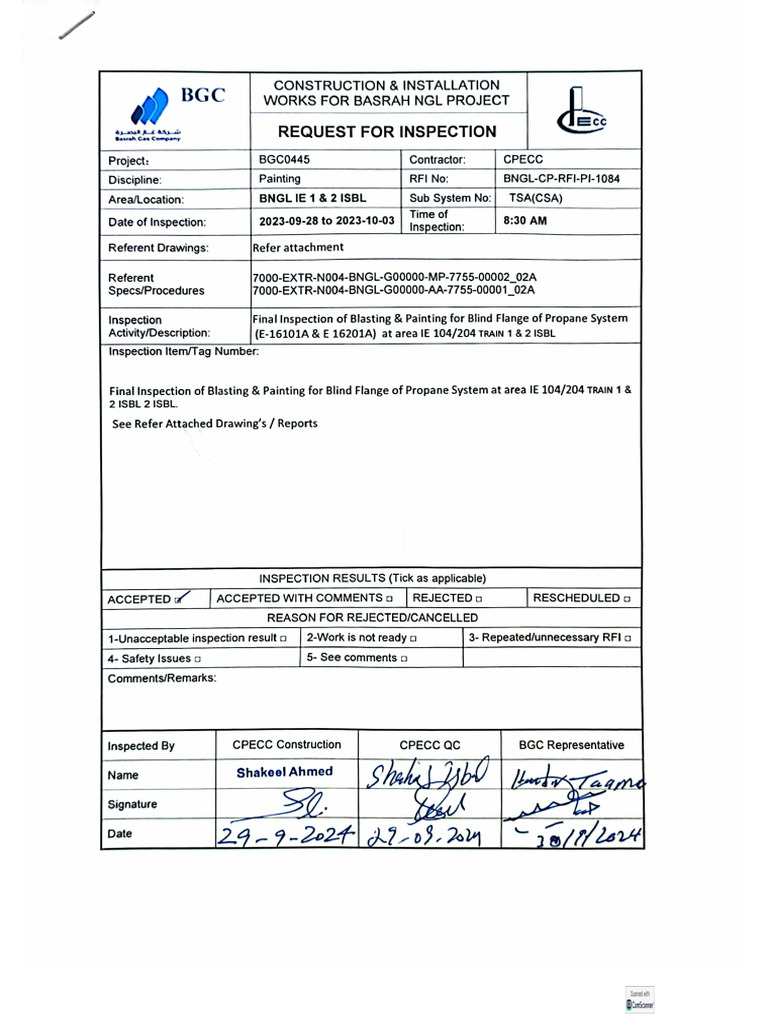 BNGL CP Rfi Pi 1084 | PDF