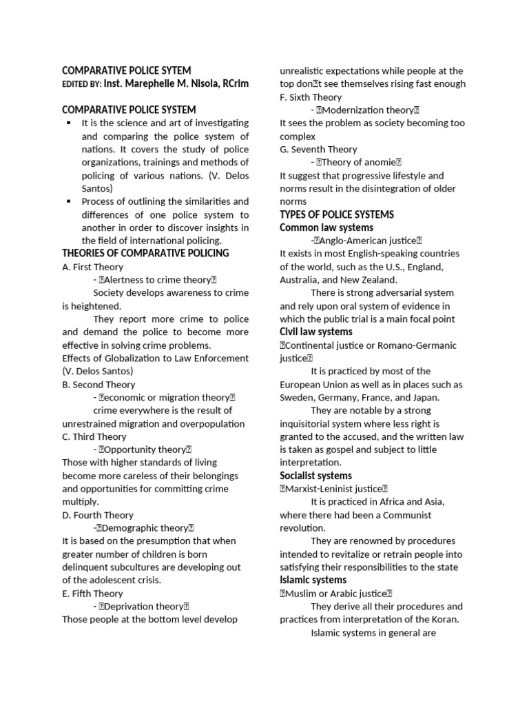 LEA 6 Comparative Notes New | PDF