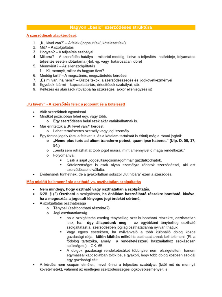 Szerződéses Strúktúra | PDF