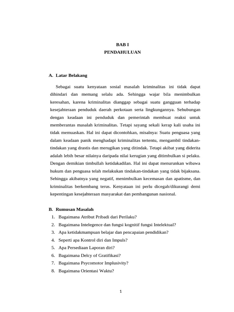 Makalah Psikologi Kriminal K 5 | PDF