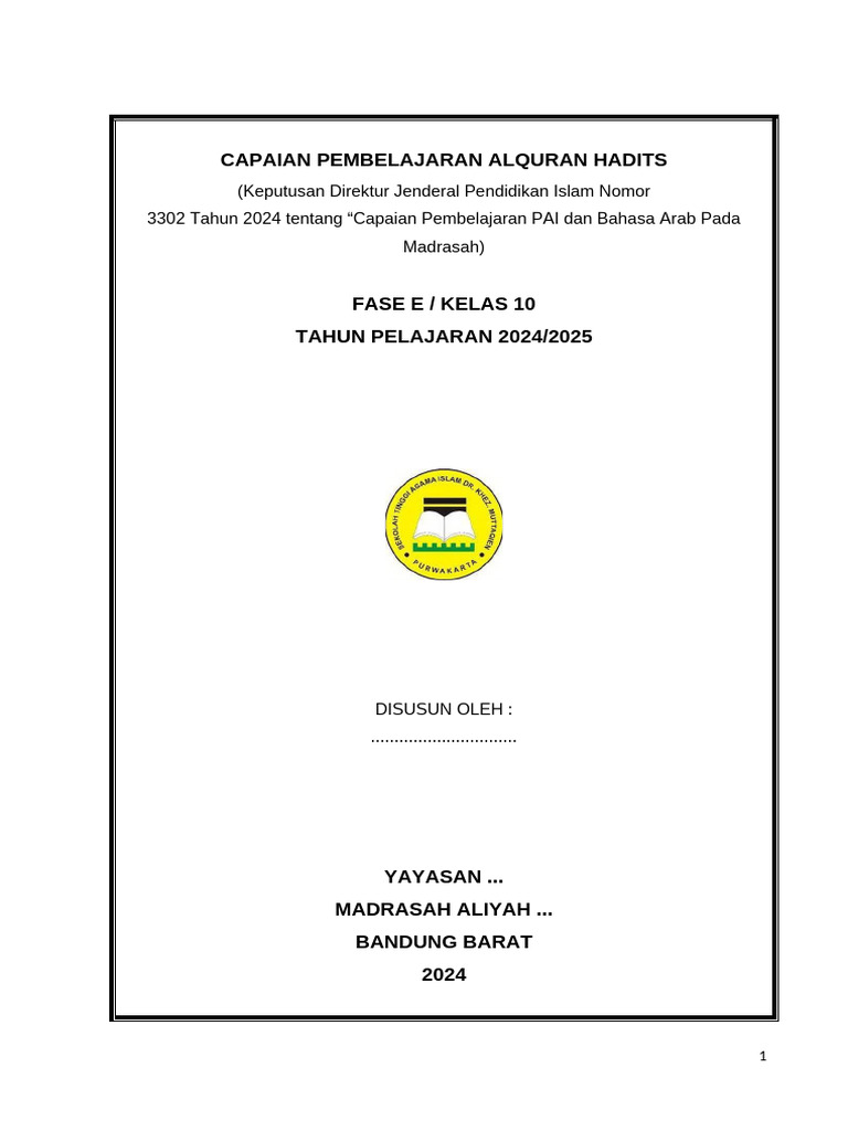 Contoh Simulasi 1 - CAPAIAN PEMBELAJARAN AH-DEDEH HAMDIYAH-MA ATS | PDF