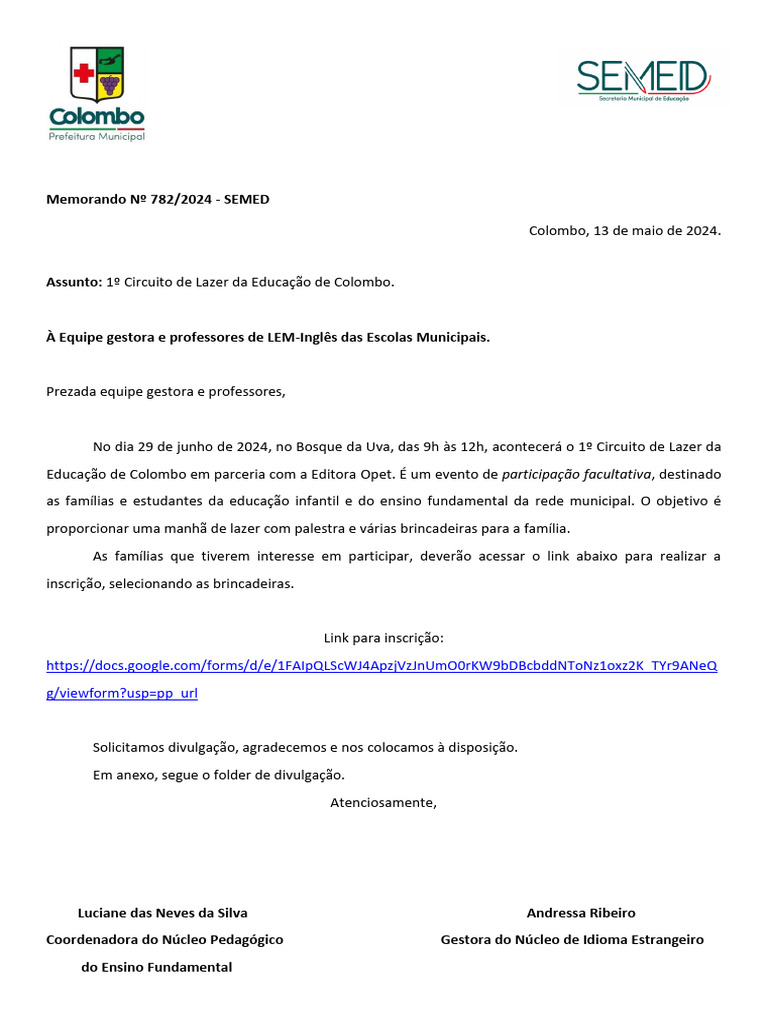 Memorando #782 - 2024 | PDF