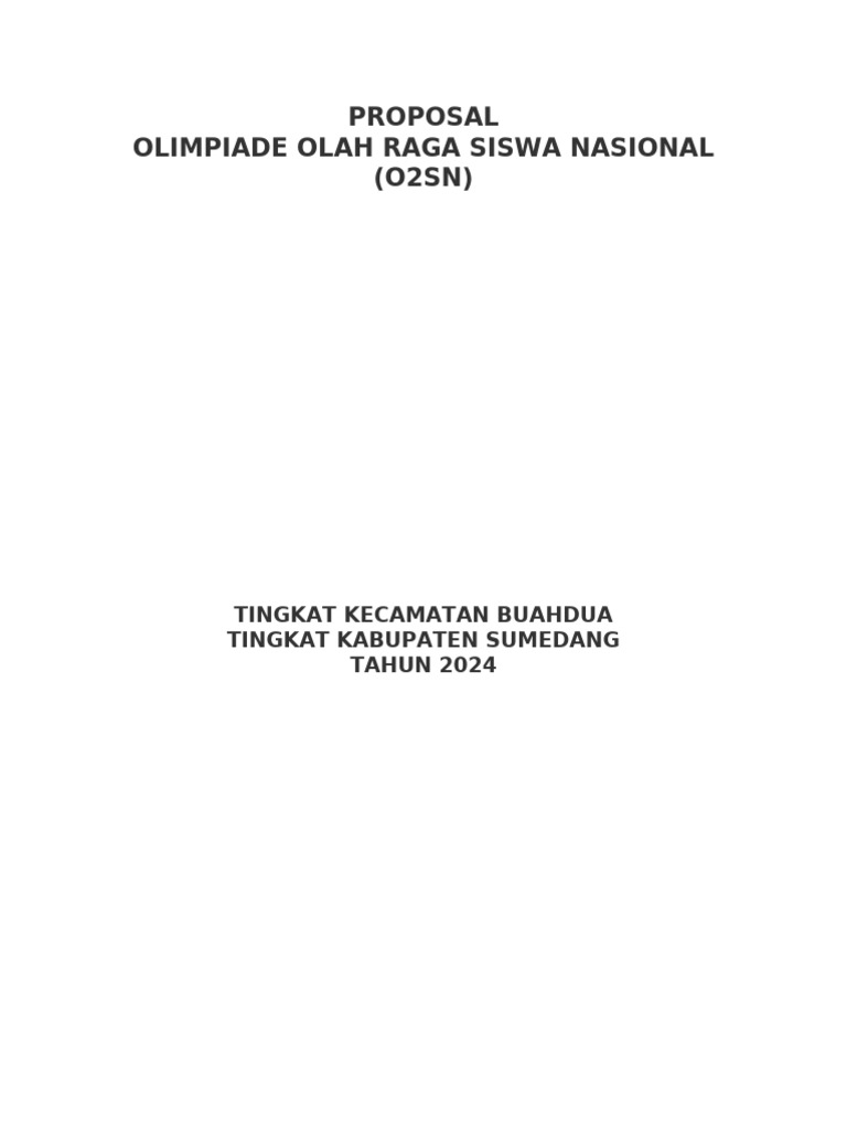 Proposal O2sn Kec Buahdua | PDF
