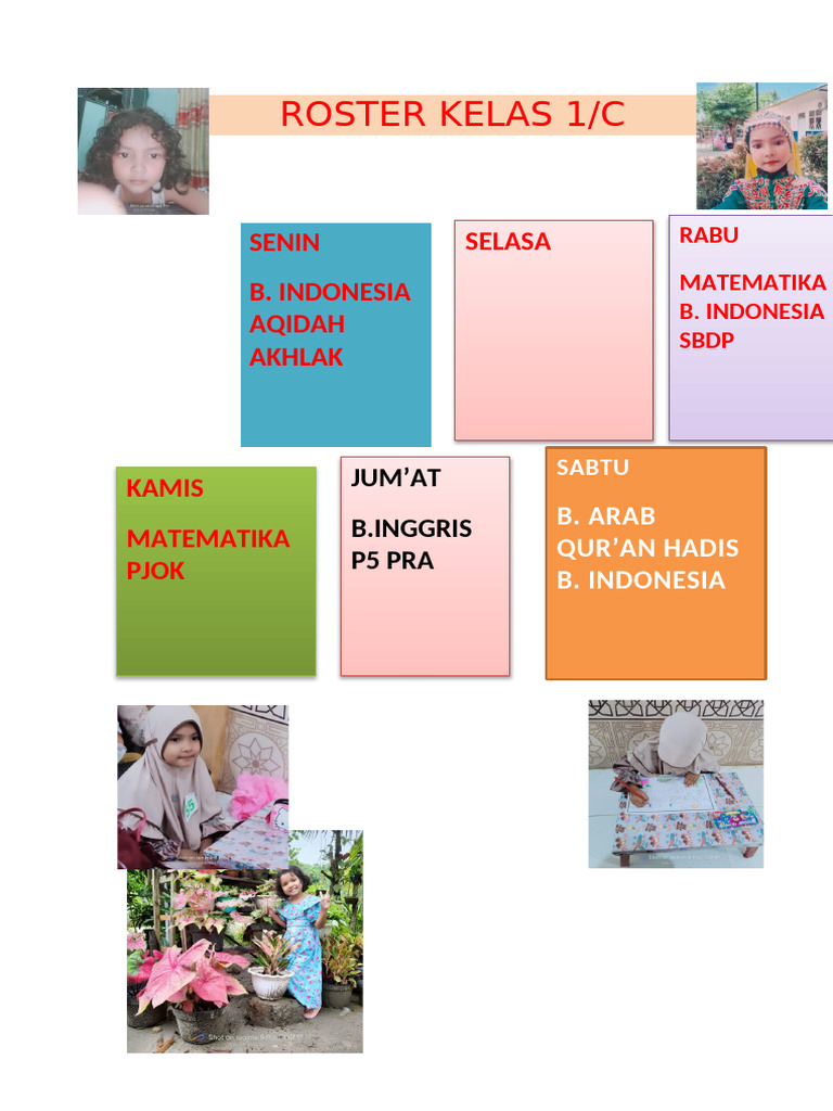 Roster Kelas 1/C Mingguan | PDF