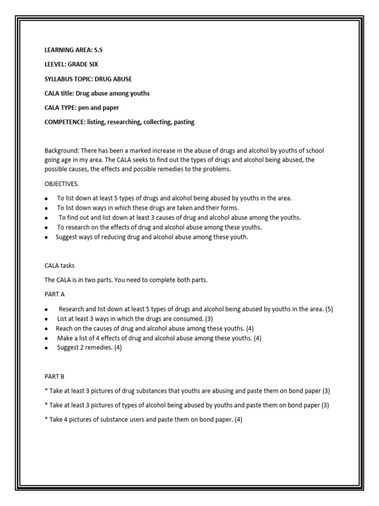 Drug Abuse Cala Guide | PDF