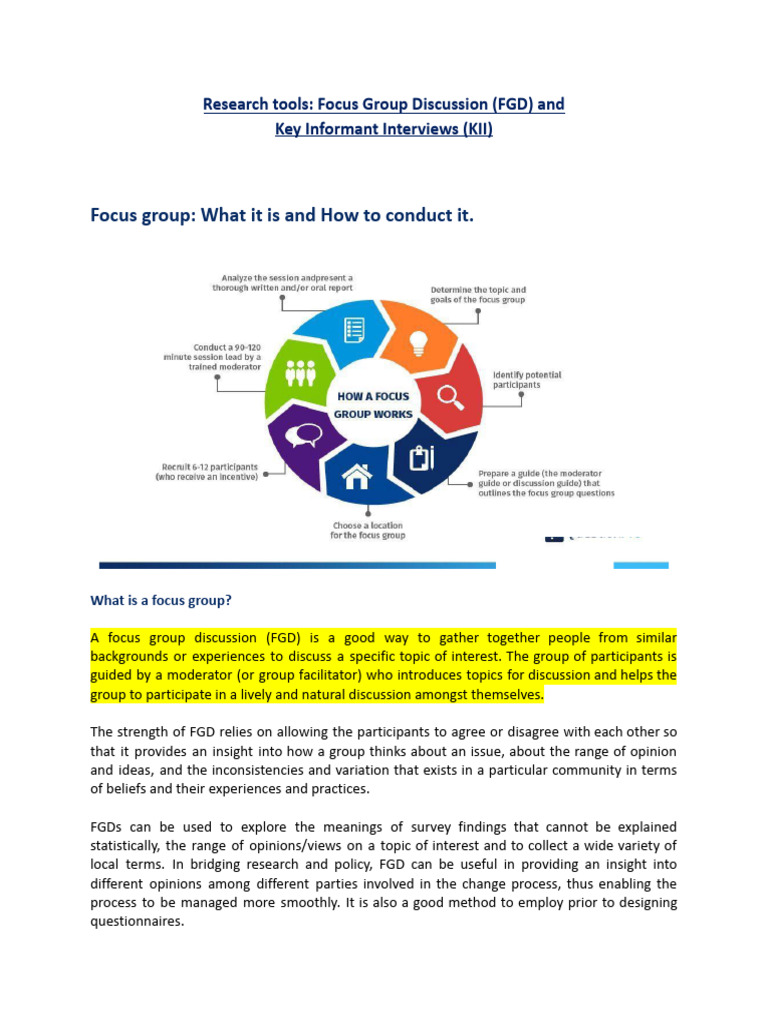 Updated Research Tools - FGD - KII - In-Depth Interviews | PDF