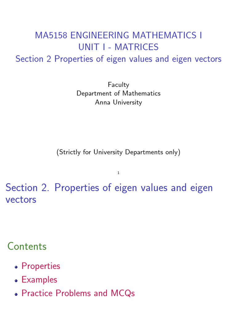 Matrices-Section 2 | PDF