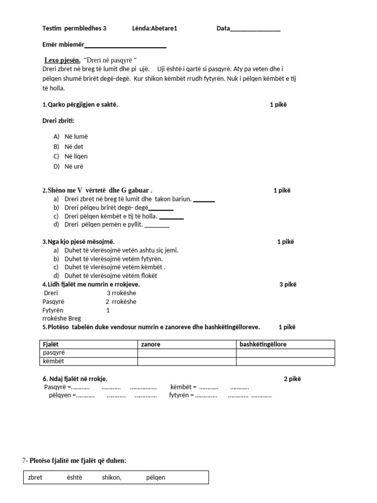 Testim Abetare 3 | PDF