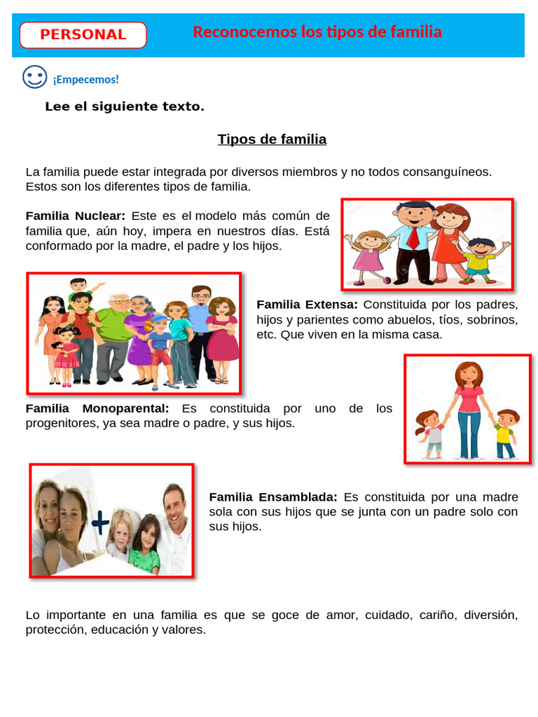 Tipos de Familia y su Estructura | PDF