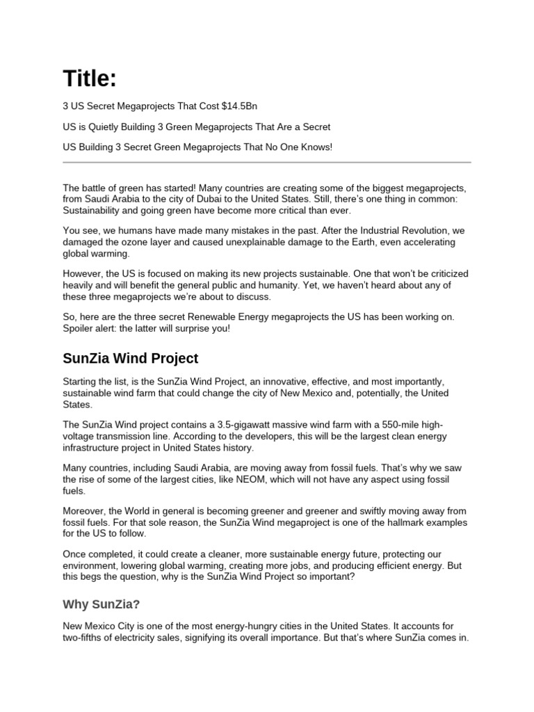 3 US Green Megaprojects PDF Nature Sustainable Development