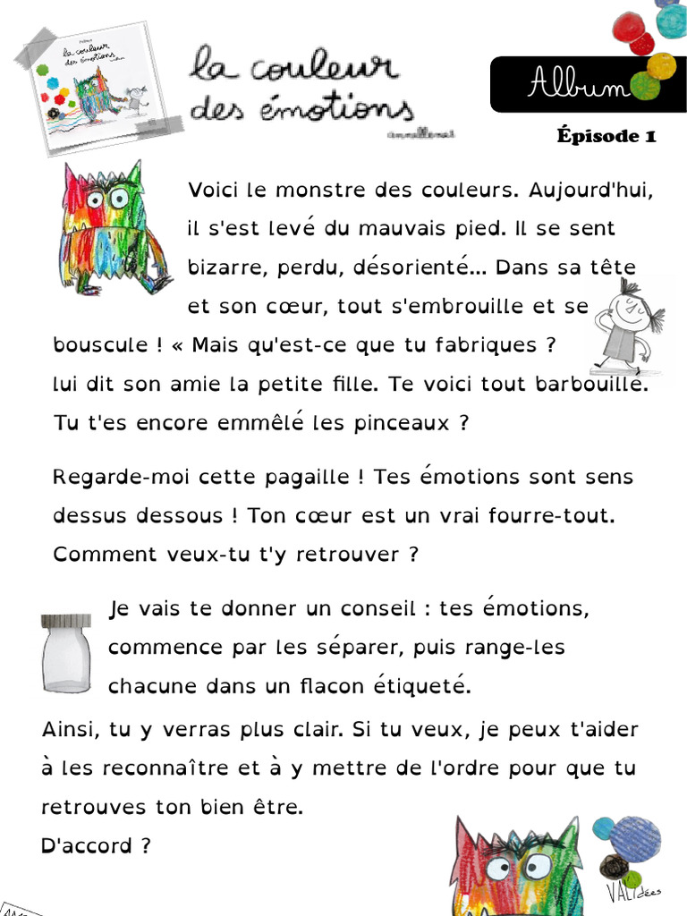 Tapuscrit La Couleur Des Emotions | PDF