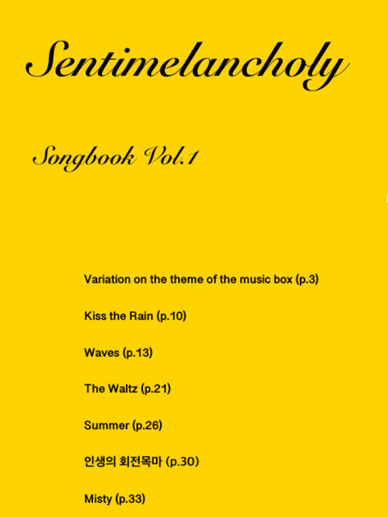 Sentimelancholy Songbook Vol.1-1 | PDF