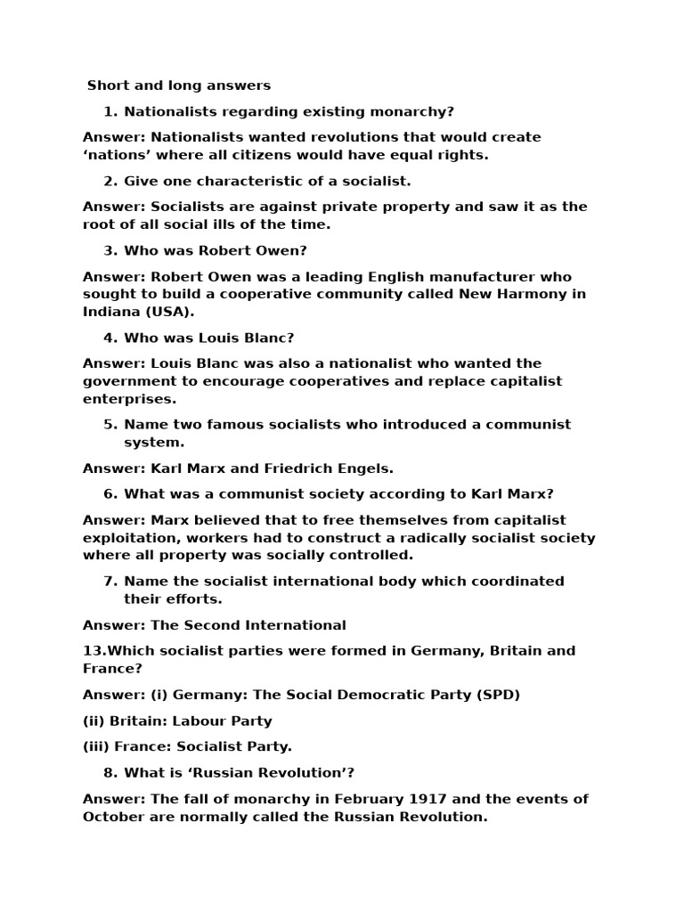 Work Sheet Russian Revolution Chapter 2 | PDF