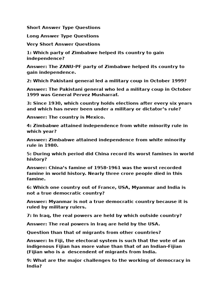 Work Sheet Civics 1 What is Democracy and Why Democracy | PDF