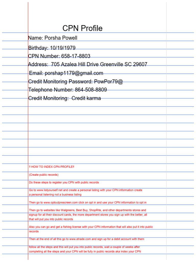 Porsha Powell CPN | PDF