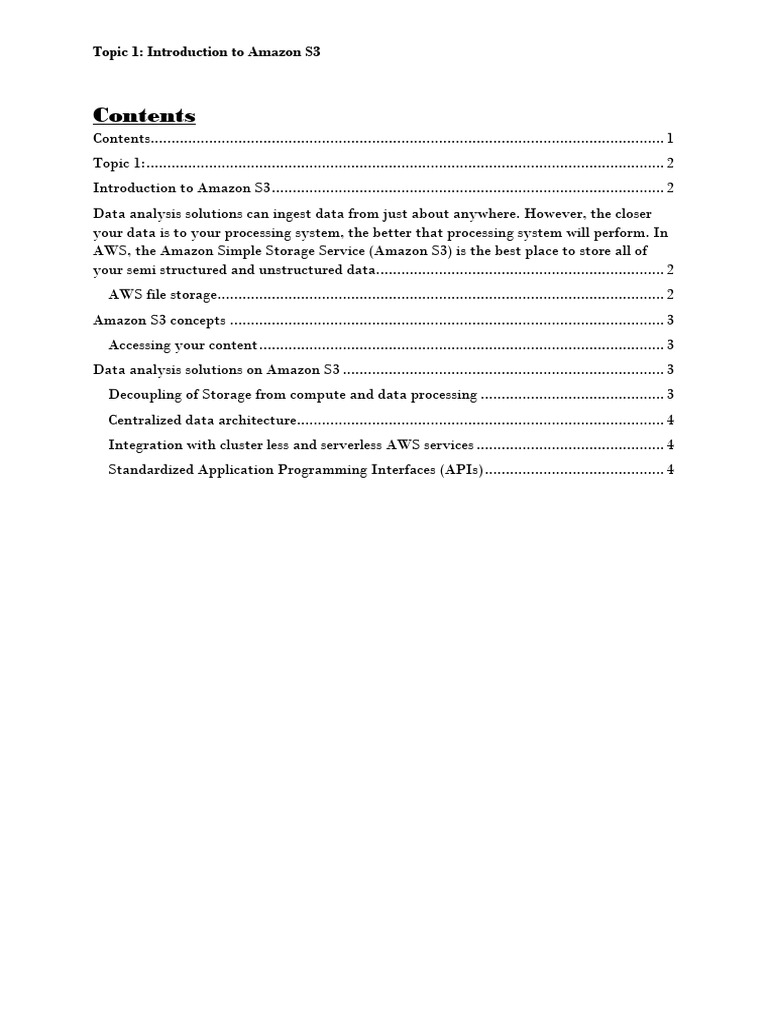 Topic 1 - Introduction To Amazon S3 | PDF