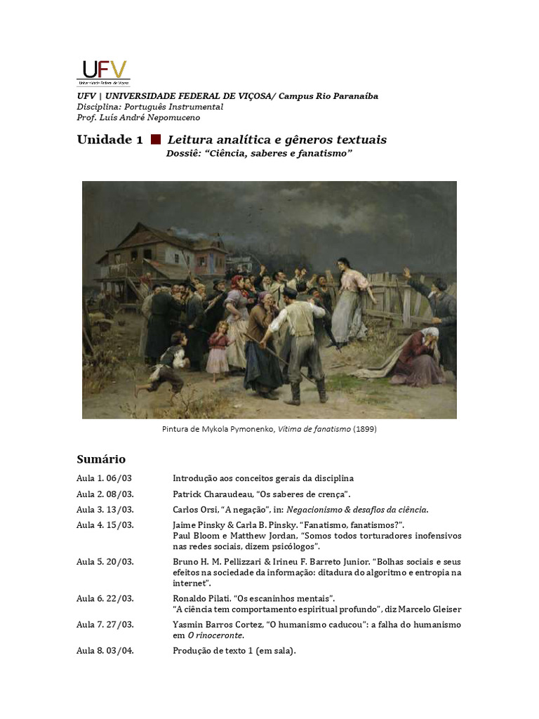 Unidade 1 Textos Diversos | PDF