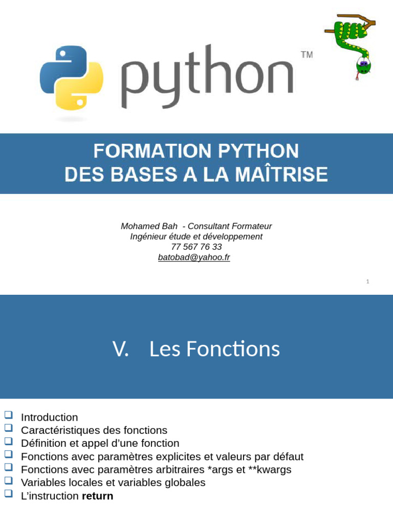 Python Des Bases A La Maitrise-Chap5 | PDF | Python (Langage de programmation) | Programmation ...