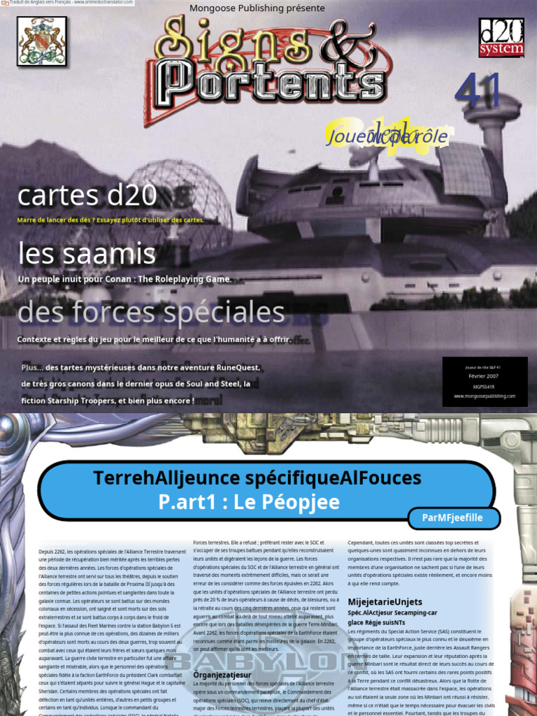 Signes Et Présages - Forces Spéciales de La Force Terrestre | PDF
