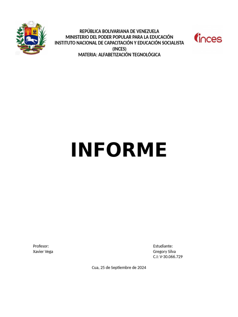 Informe - Gregory Silva | PDF