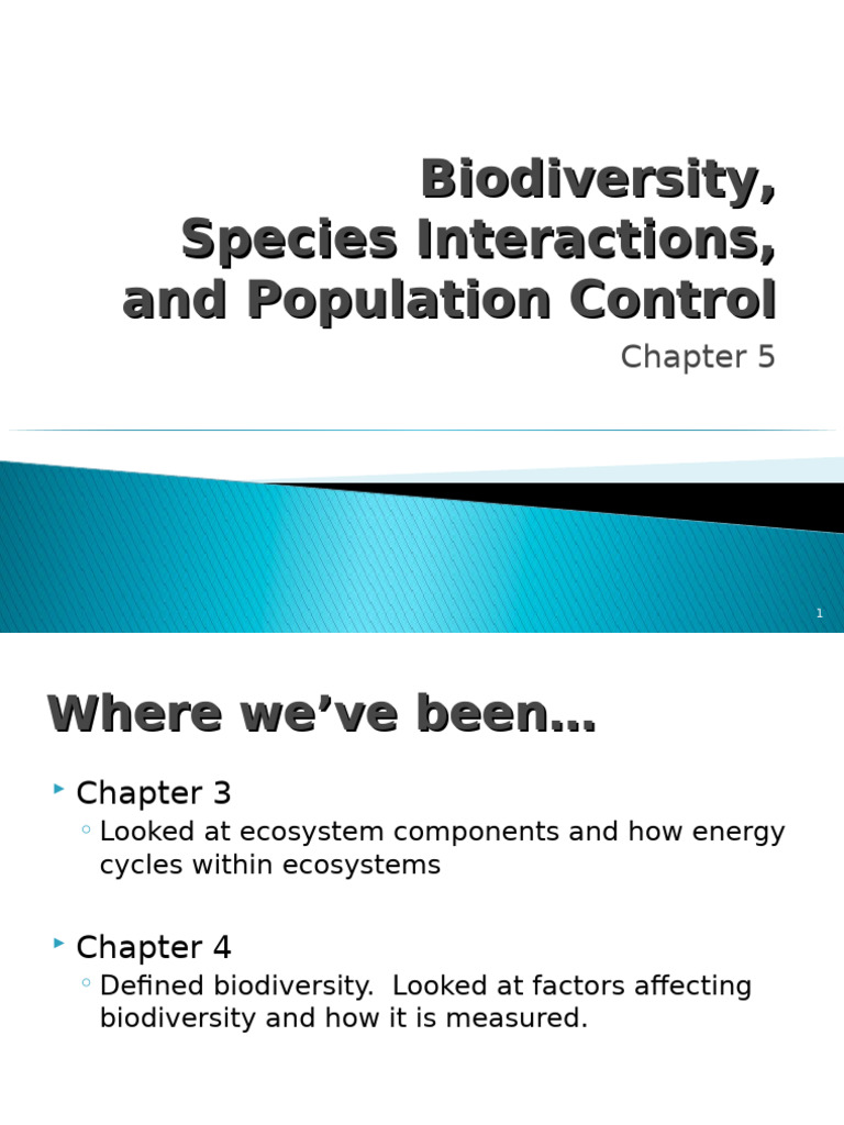 Chapter 5 - Biodiversity, Species Interactions, and Population Control ...