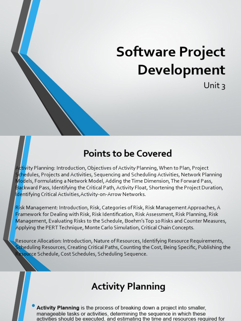 Software Project Development - Unit3 | PDF | Risk | Art