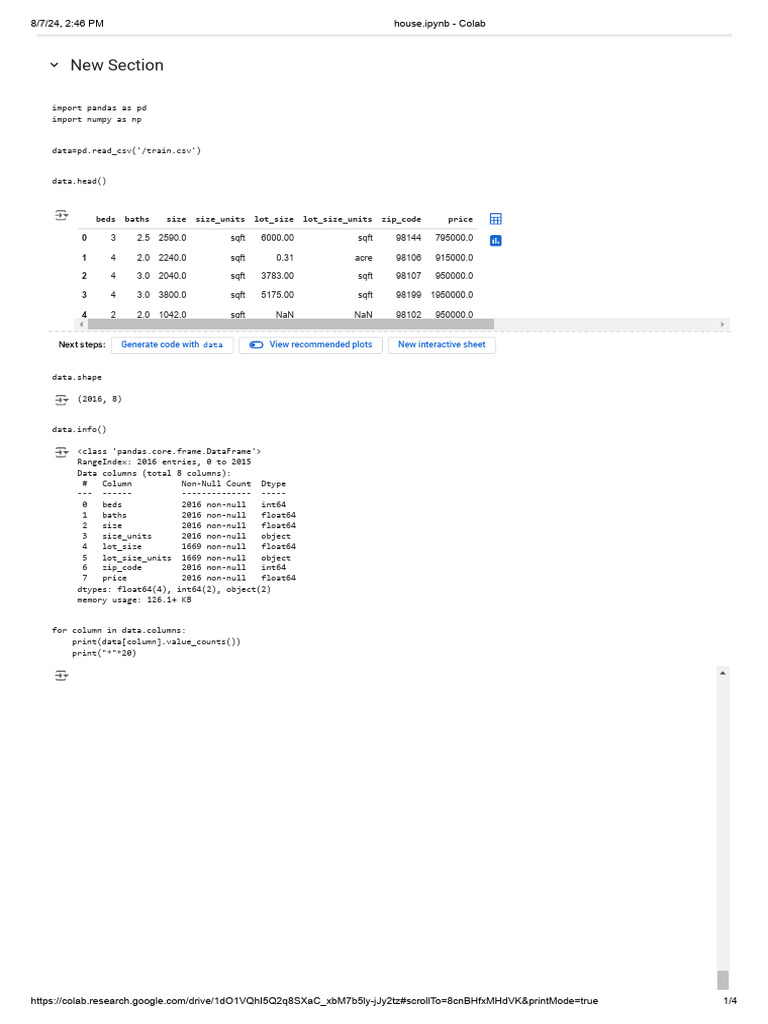 House - Ipynb - Colab | PDF