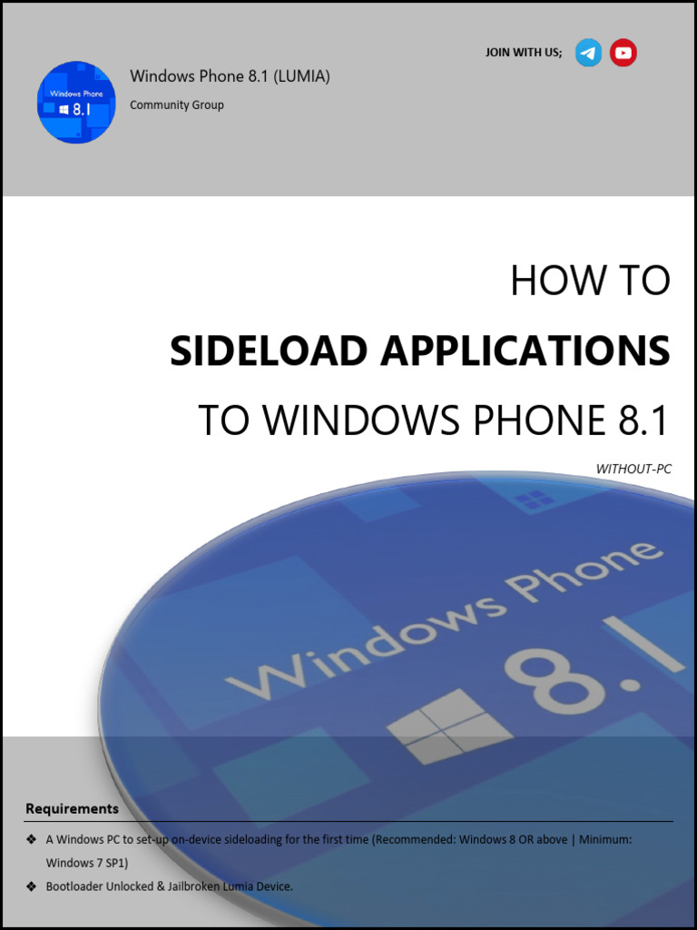 How To Sideload Applications To Windows Phone 8.1 | PDF