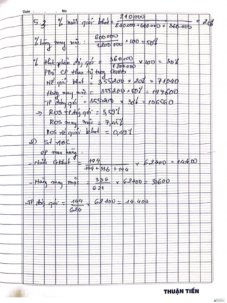 Bài Tập Chương ABC - KTQT2 | PDF