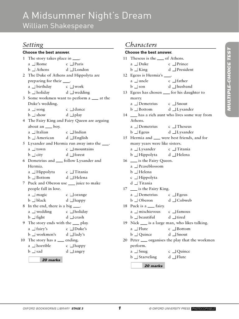 Multiple Choice Test Pdf