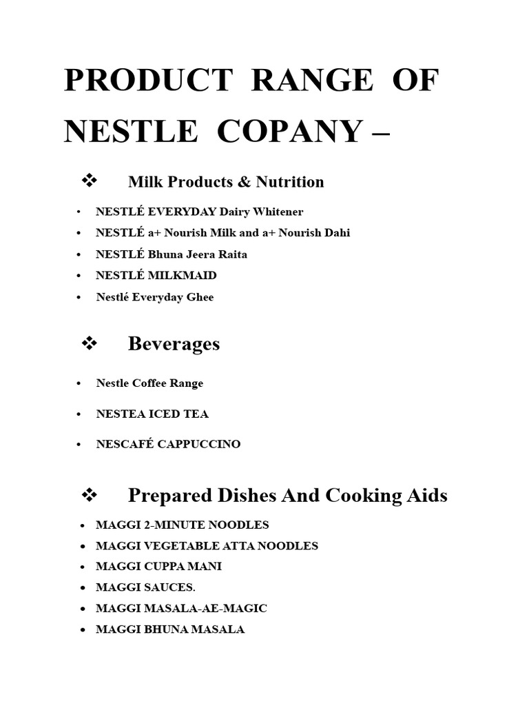 Nestle Intro | PDF
