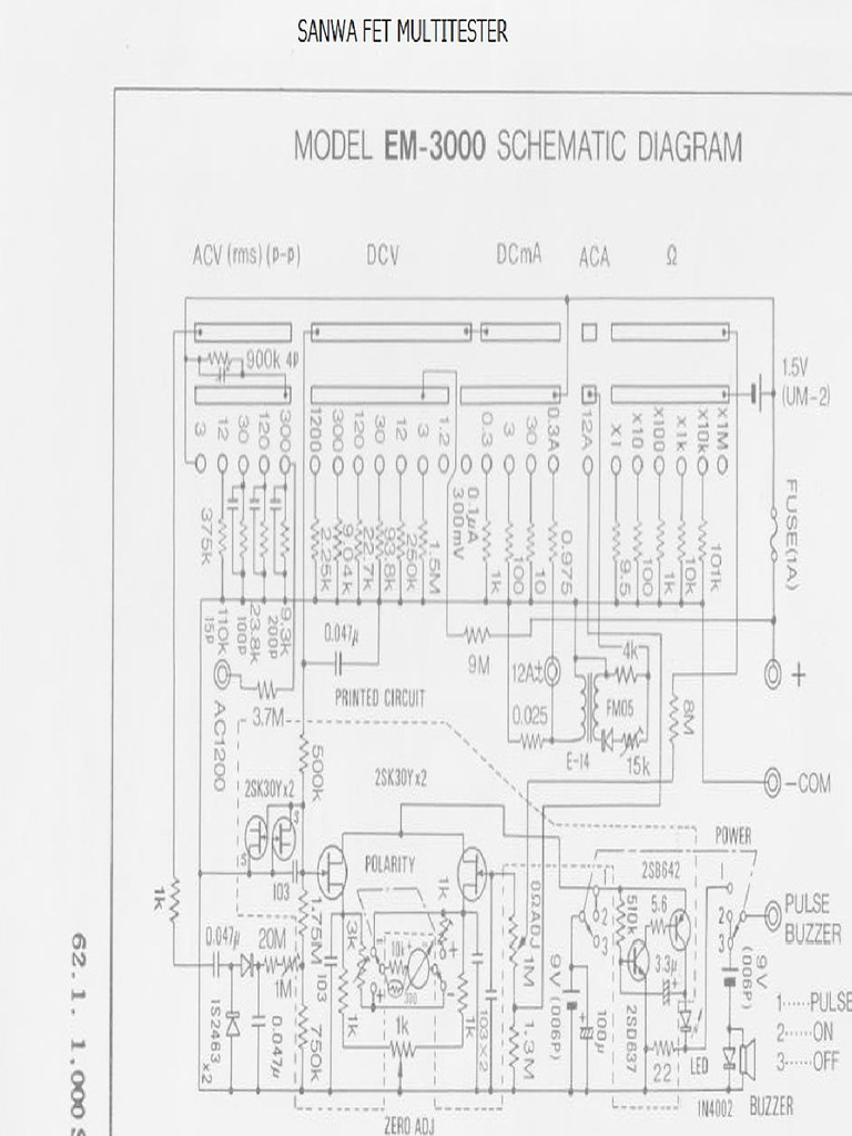 Sanwa Em-3000 Fet Multitester SCH | PDF
