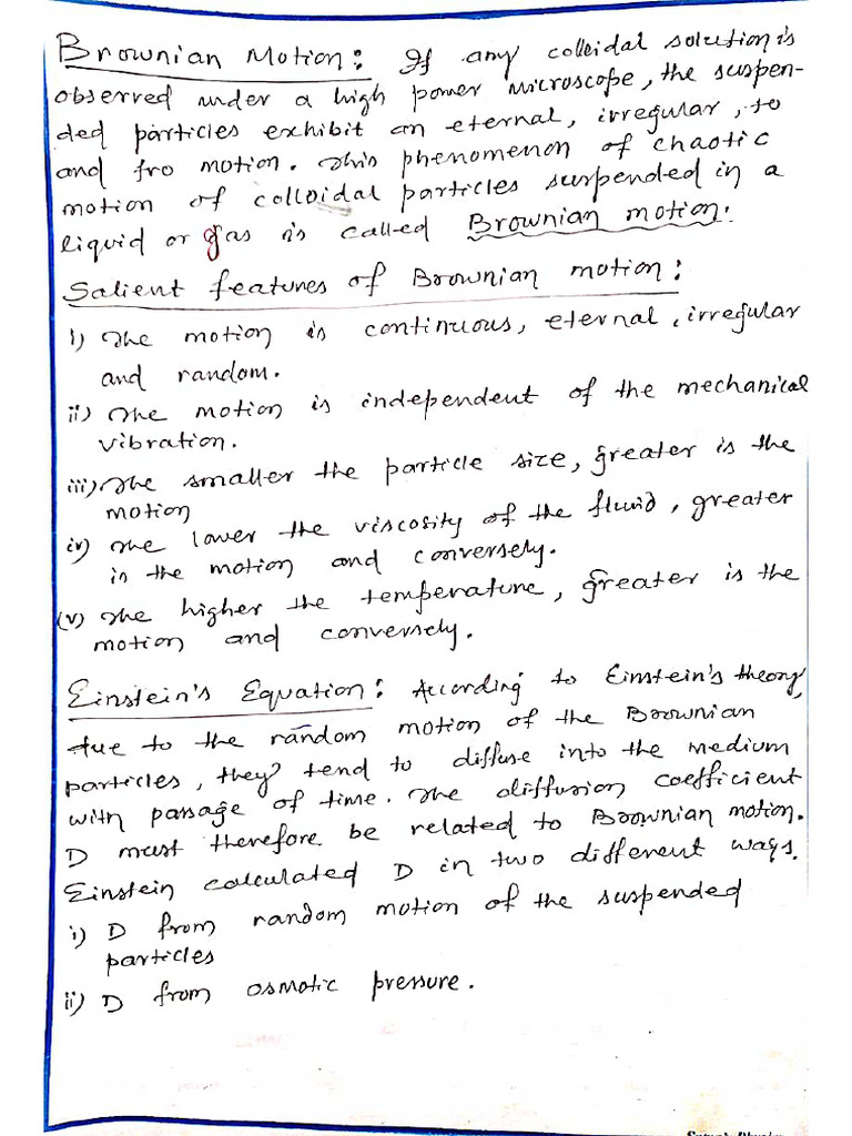 Brownian Motion - Thermal Phy - Sem3 | PDF