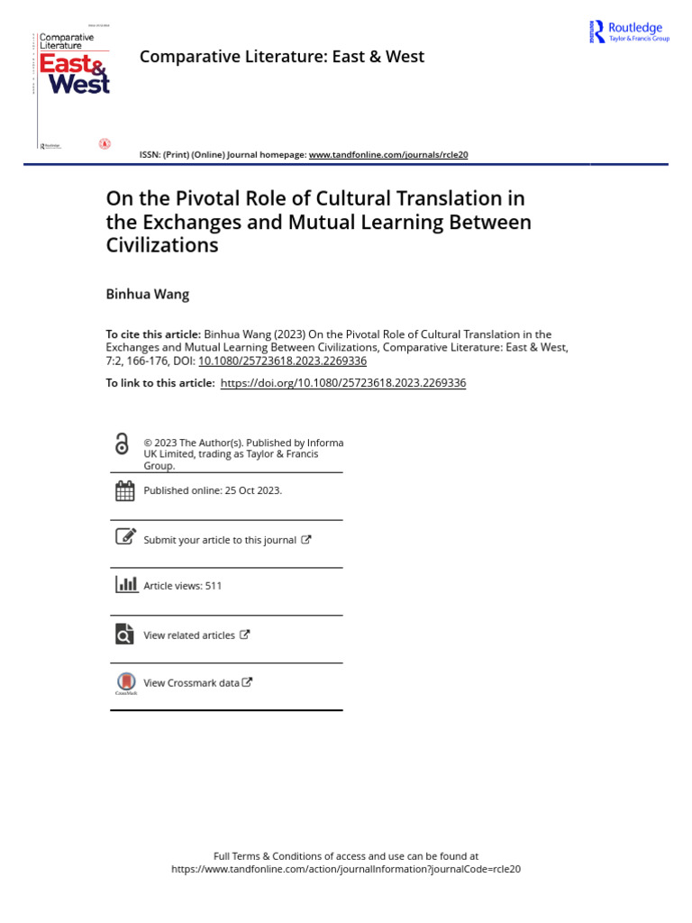 2023-On The Pivotal Role of Cultural Translation in The Exchanges and ...