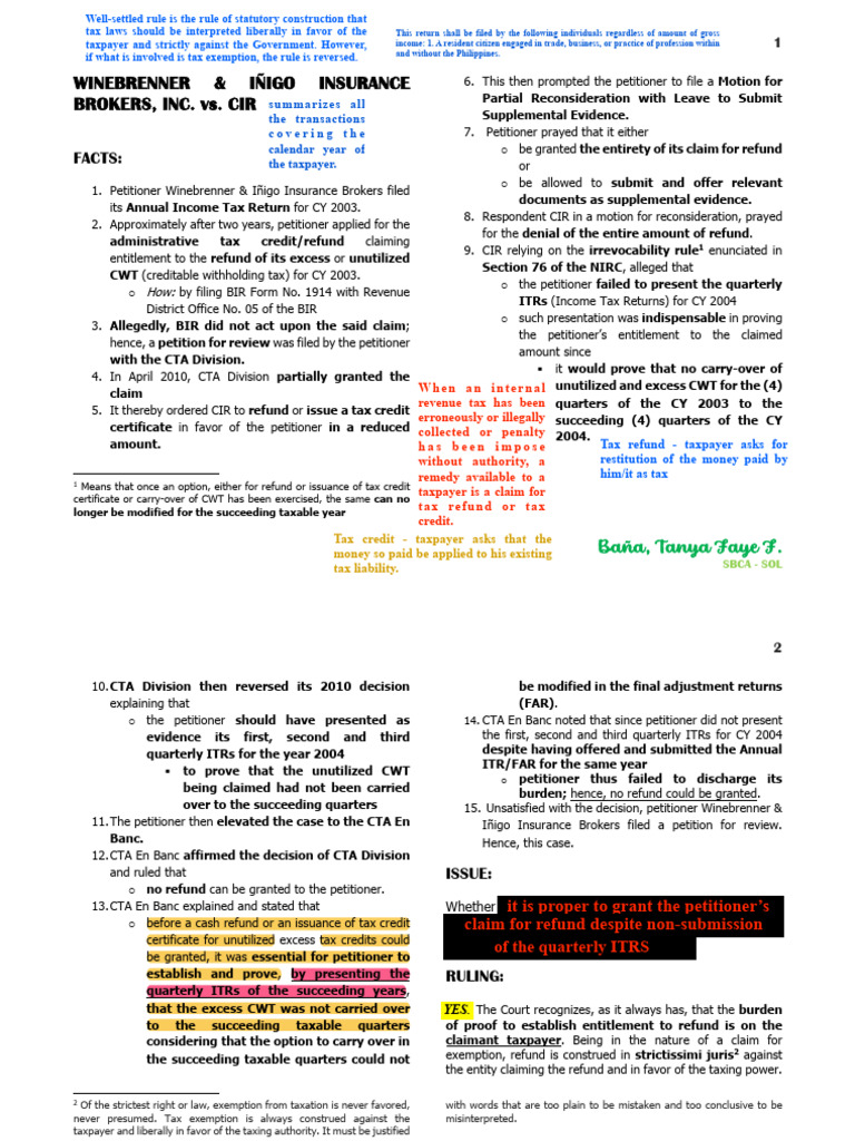 CD - Winebrenner v. CIR | PDF