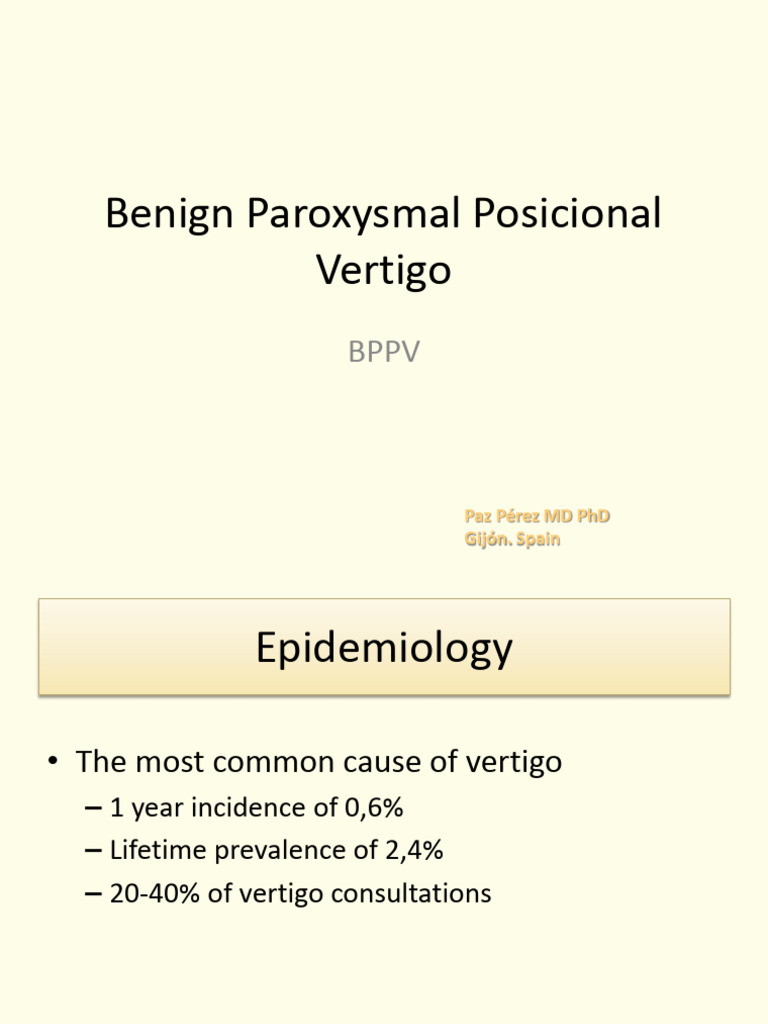 Benign Paroxysmal Posicional Vertigo | PDF