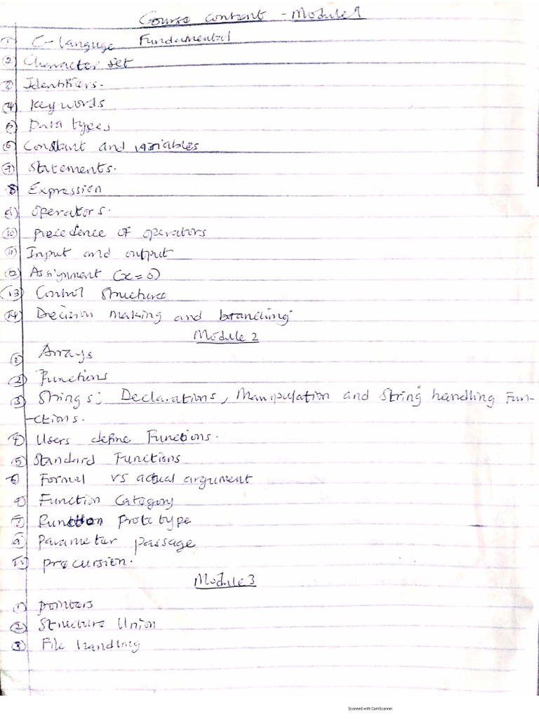 CSC 201 Note (Structured Programming) - 1 | PDF