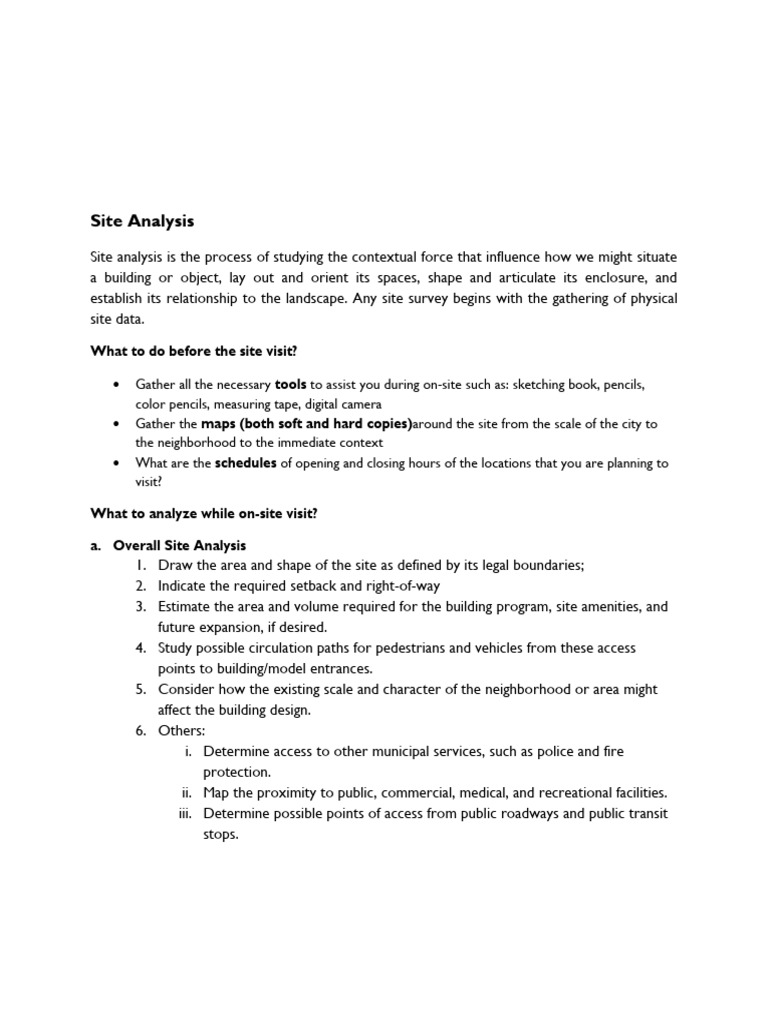 Site-Visit - Analysis | PDF
