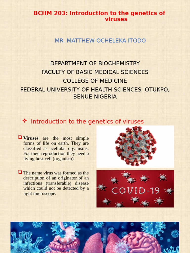 Genetics of Viruses BCHM 203 | PDF