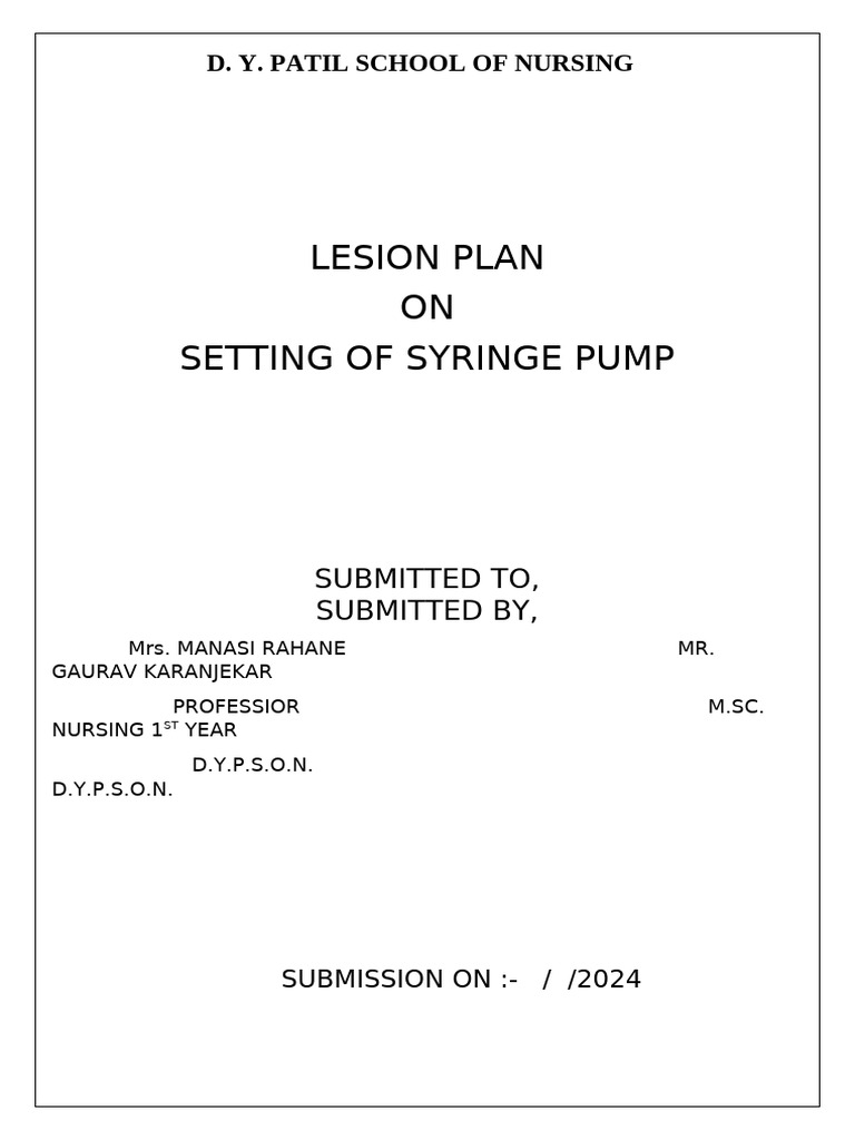Setting Up a Syringe Pump in Nursing | PDF | Intravenous Therapy | Syringe